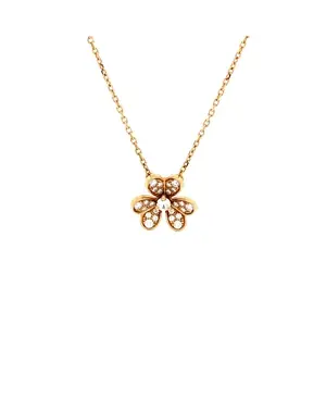 VAN CLEEF & ARPELS Mini Frivole Pendant Necklace 18k Gold With Pave Diamonds, 15.75 - K Gold