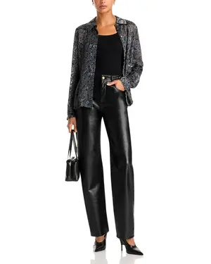 Paige Emilie Leather Blend Novelty Waist Jeans