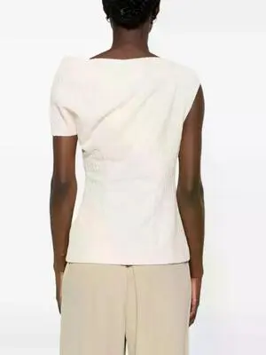 TOTEME Asymmetric Textured Top - Neutrals