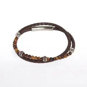 SIMON CARTER Hayle Tigerseye Wrap Bracelet - Brown