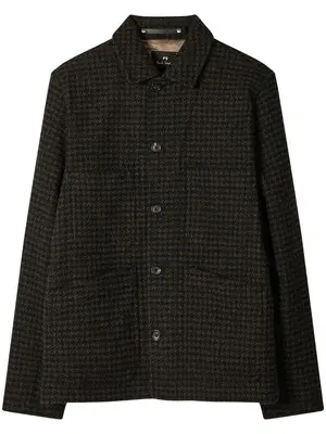 Paul Smith Dogtooth Wool-blend Chore Jacket - Green