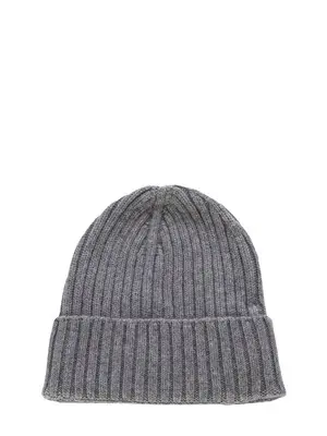 RIVIERA CASHMERE Rib Knit Beanie 3 - Grey