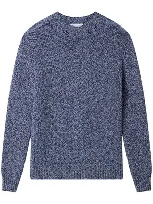 Boglioli Wool Cashmere Mouliné Crewneck Sweater - Blue