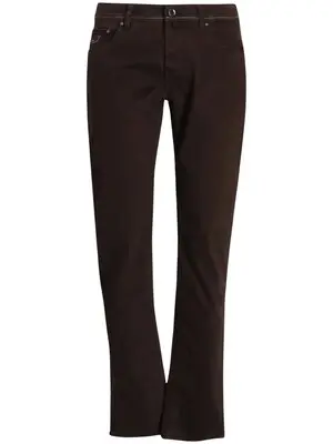 JACOB COHЁN Bard Cotton Trousers By - Brown