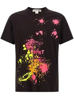 Comme Des Garçons Paint Splash T-shirt Shir - Black