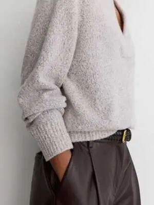 REISS Nova Cashmere-blend Bouclé V-neck Jumper