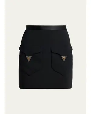 Versace Wool Mini Skirt
