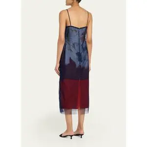JASON WU Shadow Floral Layered Midi Dress