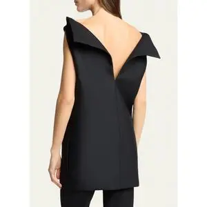 Balenciaga Vareuse Structured Sleeveless Mini Dress - Black