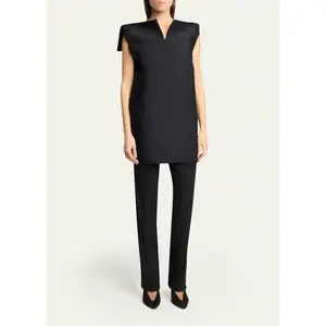 Balenciaga Vareuse Structured Sleeveless Mini Dress - Black