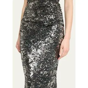Talbot Runhof Sequined V-neck Sleeveless Mermaid Gown - Bronze