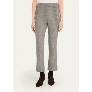 Veronica Beard Arte Check Plaid Kick-flare Pants