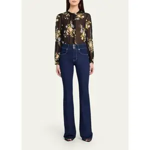 Veronica Beard Ashlynn Floral Silk Blouse