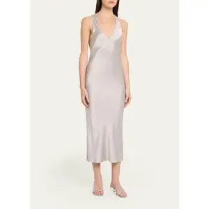 All Three Anna Silk Midi Dress