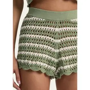 Alice + Olivia Bobbi Striped Pointelle Shorts