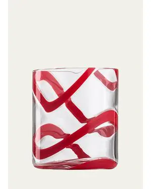 NASONMORETTI Cyrcus Double Old-fashioned Glass, 15.3 Oz - Red