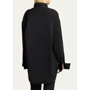 Balenciaga Double Cotton Twill Cocoon Collared Shirt