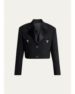 Versace Cropped Informal Wool Jacket