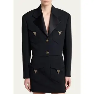 Versace Cropped Informal Wool Jacket