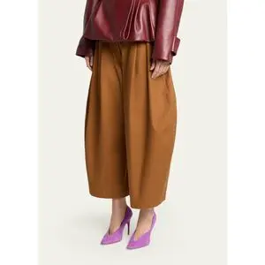 Balenciaga Pleated Barrel-leg Ankle Bermuda Pants