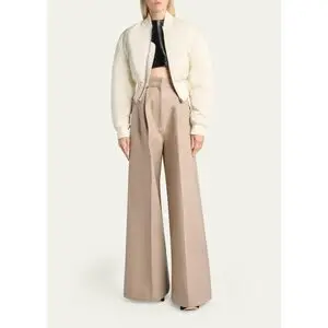 Balenciaga Padded Faille Crop Bomber Jacket