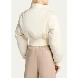 Balenciaga Padded Faille Crop Bomber Jacket