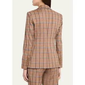Veronica Beard Rickie Plaid Dickey Jacket - Ochre Multi