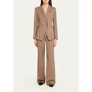 Veronica Beard Rickie Plaid Dickey Jacket - Ochre Multi