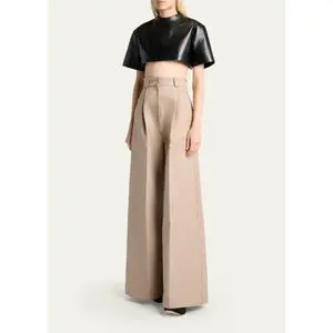 Balenciaga High-rise Pleated Wide-leg Pants