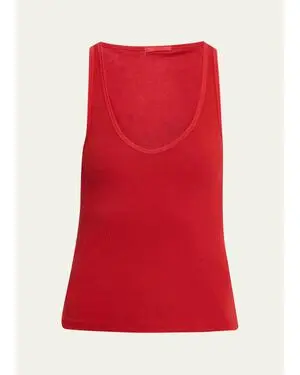 All Three Claire Ribbed Tank Top - Red