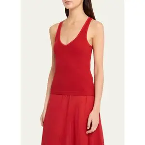 All Three Claire Ribbed Tank Top - Red