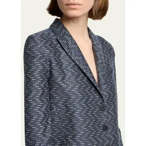 Giorgio Armani Zigzag Jacquard Cashmere Single-breasted Jacket