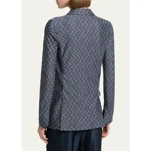 Giorgio Armani Zigzag Jacquard Cashmere Single-breasted Jacket