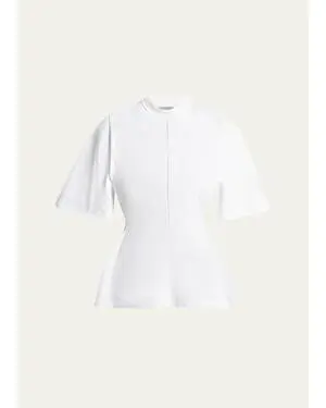 Balenciaga Very Heavy Jersey Peplum T-shirt
