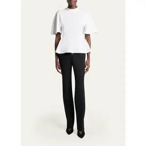 Balenciaga Very Heavy Jersey Peplum T-shirt