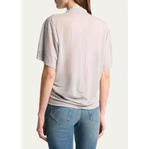 Balenciaga Transparent Jersey Draped T-shirt
