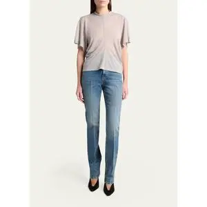 Balenciaga Transparent Jersey Draped T-shirt