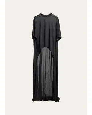 Balenciaga Transparent Jersey Short-sleeve Train T-shirt