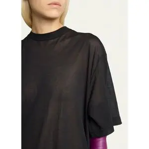 Balenciaga Transparent Jersey Short-sleeve Train T-shirt