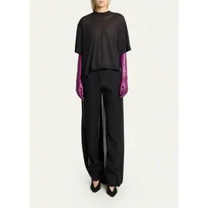 Balenciaga Transparent Jersey Short-sleeve Train T-shirt