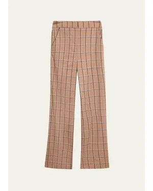 Veronica Beard Tonelli Plaid Wide-leg Pants