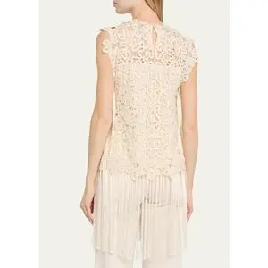 Sea Alina Embroidered Fringe Top