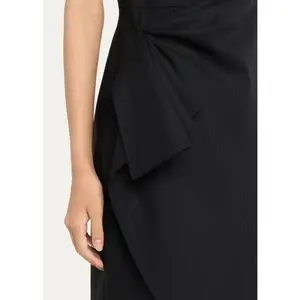 Oscar De La Renta Short-sleeve Draped Midi Dress