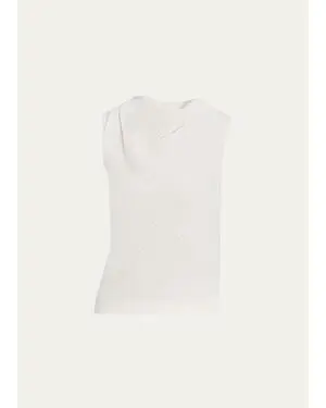Vince Shadow Grid Cowl-neck Top
