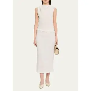 Vince Shadow Grid Cowl-neck Top