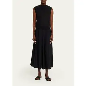 Vince Shadow Grid Cowl-neck Top