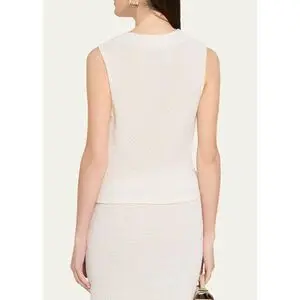 Vince Shadow Grid Cowl-neck Top