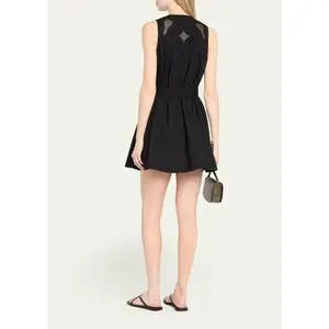 Veronica Beard Haleem Eyelet Poplin Mini Dress