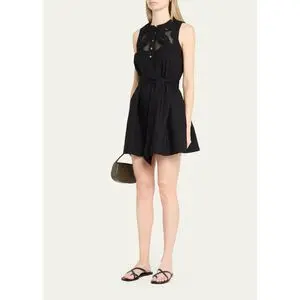 Veronica Beard Haleem Eyelet Poplin Mini Dress