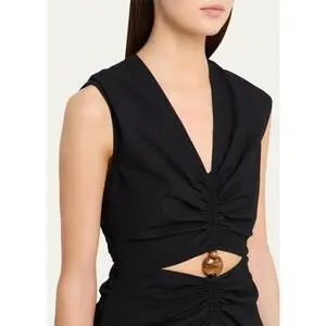 Veronica Beard Marisabel Cutout Crepe Midi Dress - Black